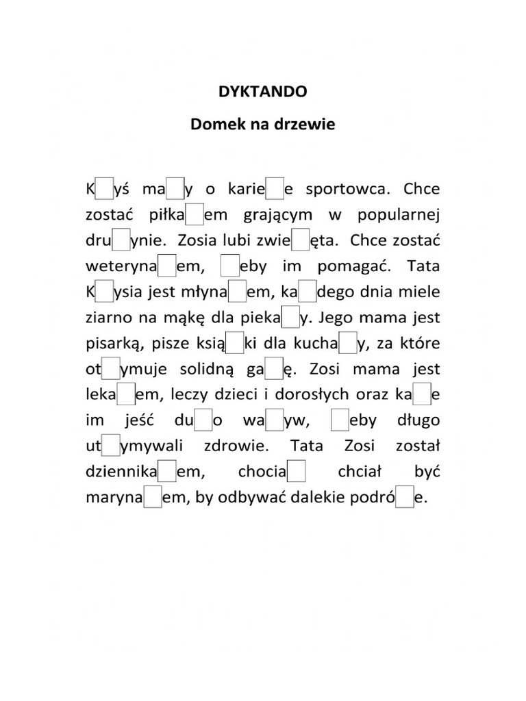 Dyktando Klasa 3 | PDF