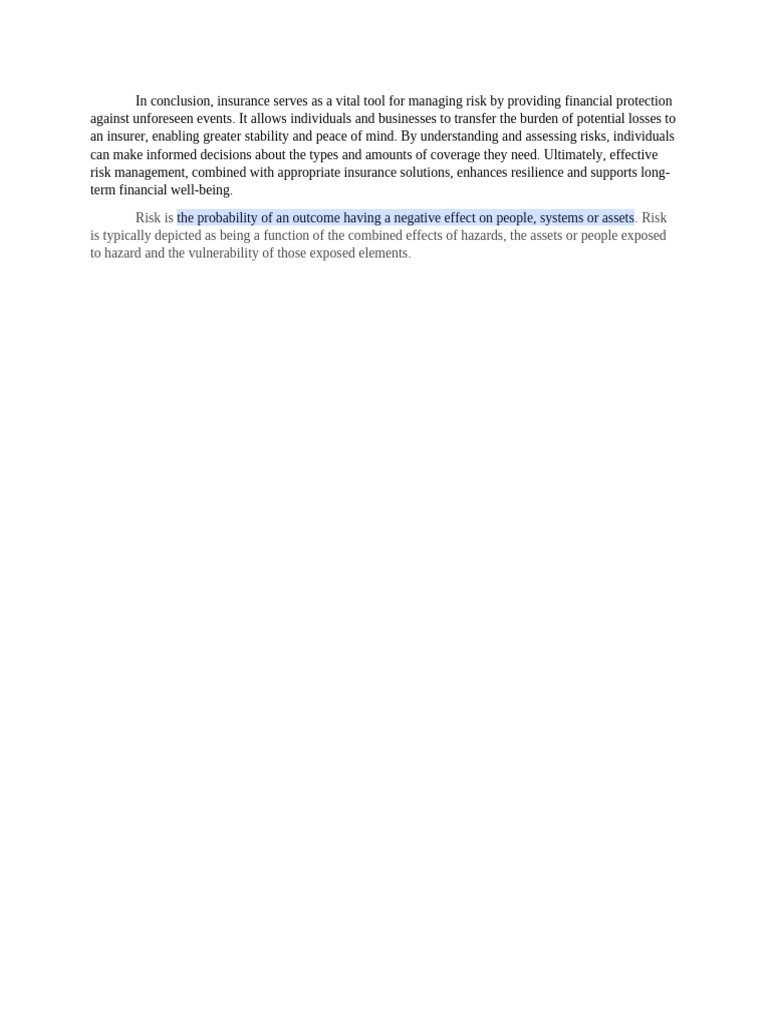 Understanding Insurance and Risk Management | PDF