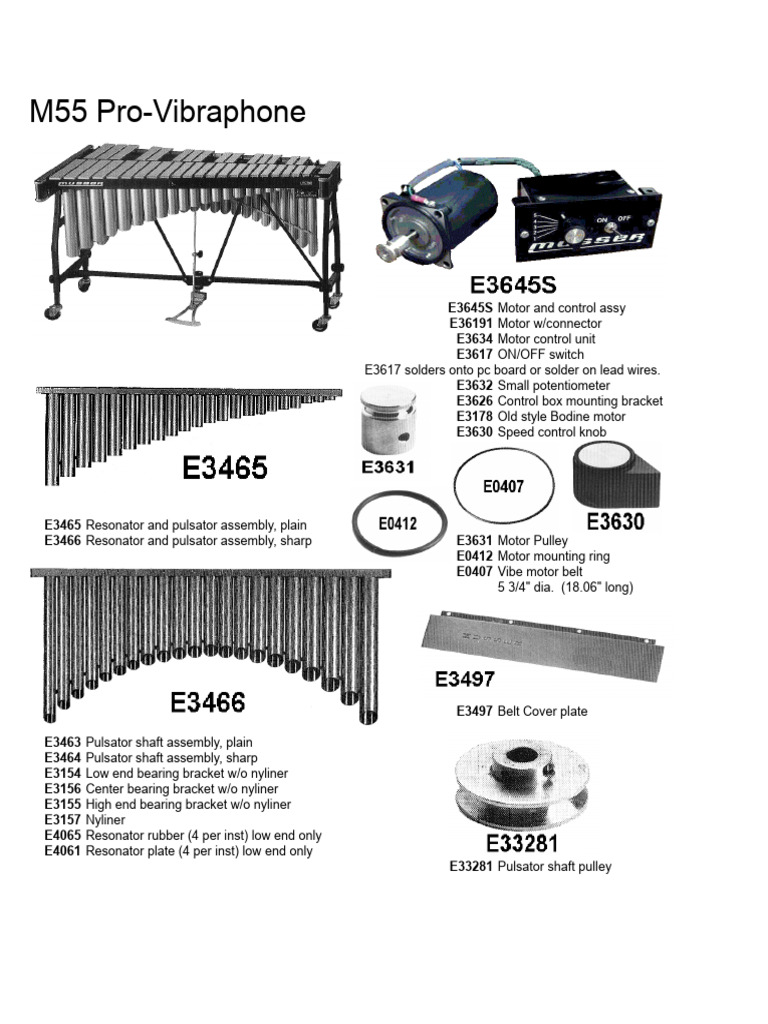 Musser M55 Vibraphone Parts Catalog | PDF | Motor Vehicle | Vehicle ...