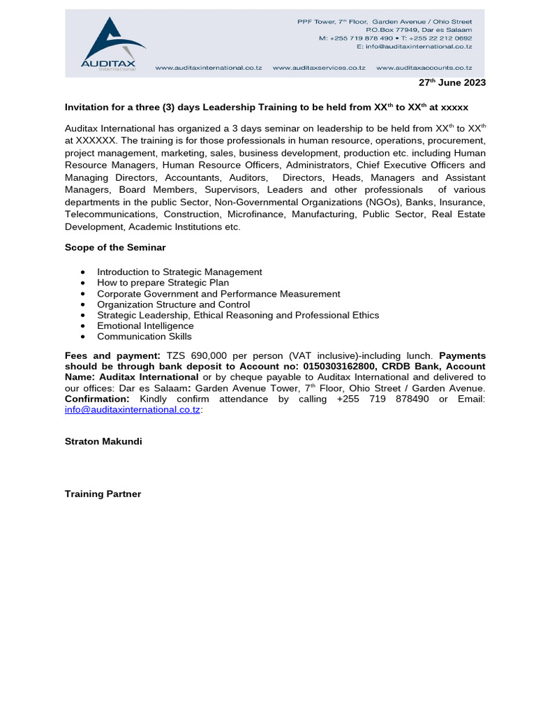 Leadership Training.. | PDF