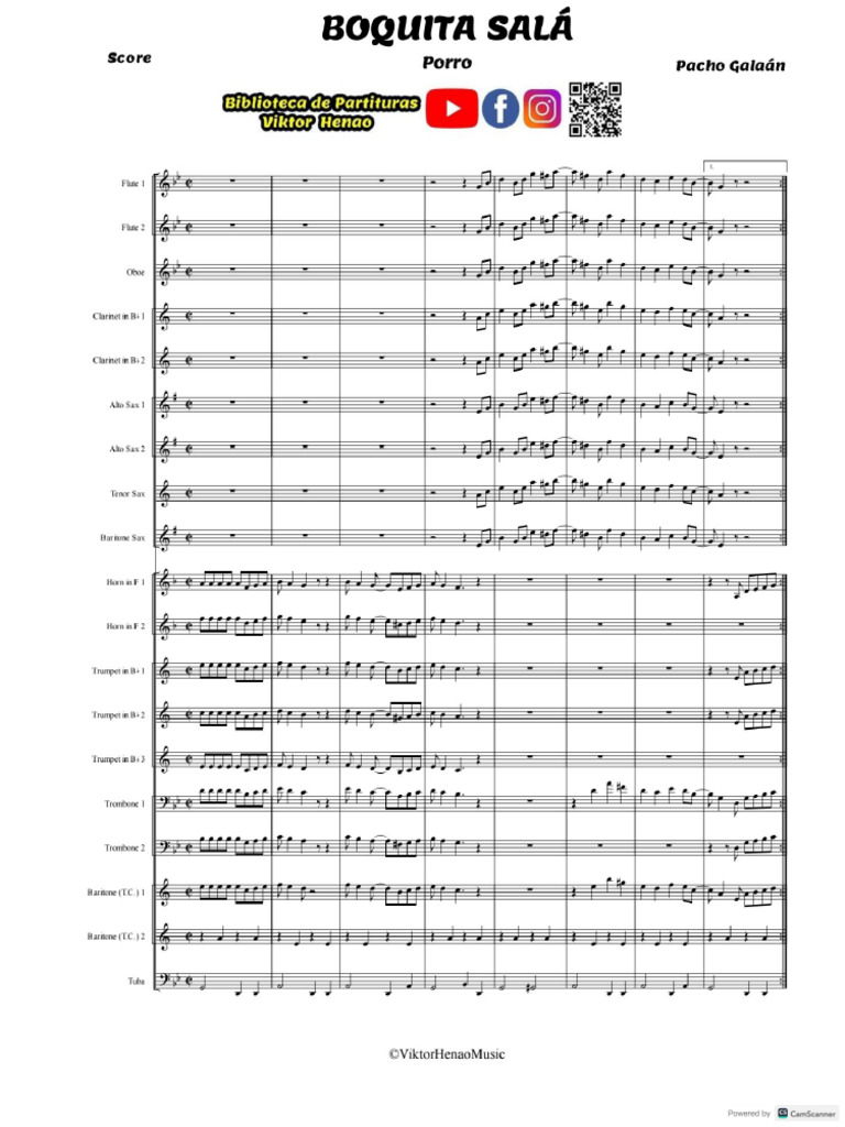 Boquita Sala Score y Partes | PDF