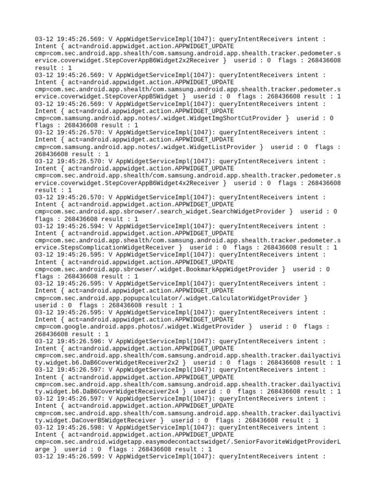 Appwidget History Log1 | PDF