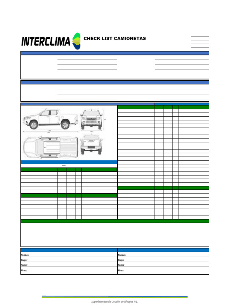 Check List de Inspección de Vehículos | PDF | Neumático | Carros deportivos