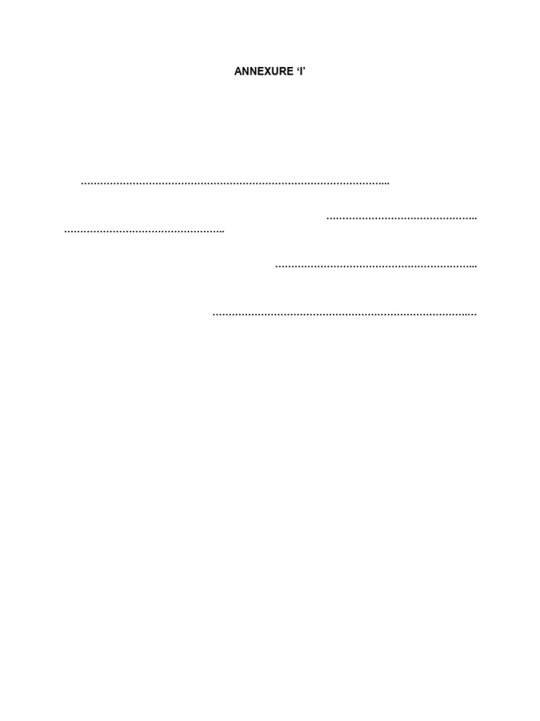 Annexure I | PDF