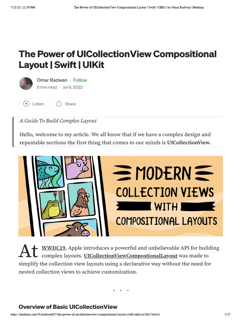 UICollectionView Compositional Layout Guide | PDF | Ios | Page Layout