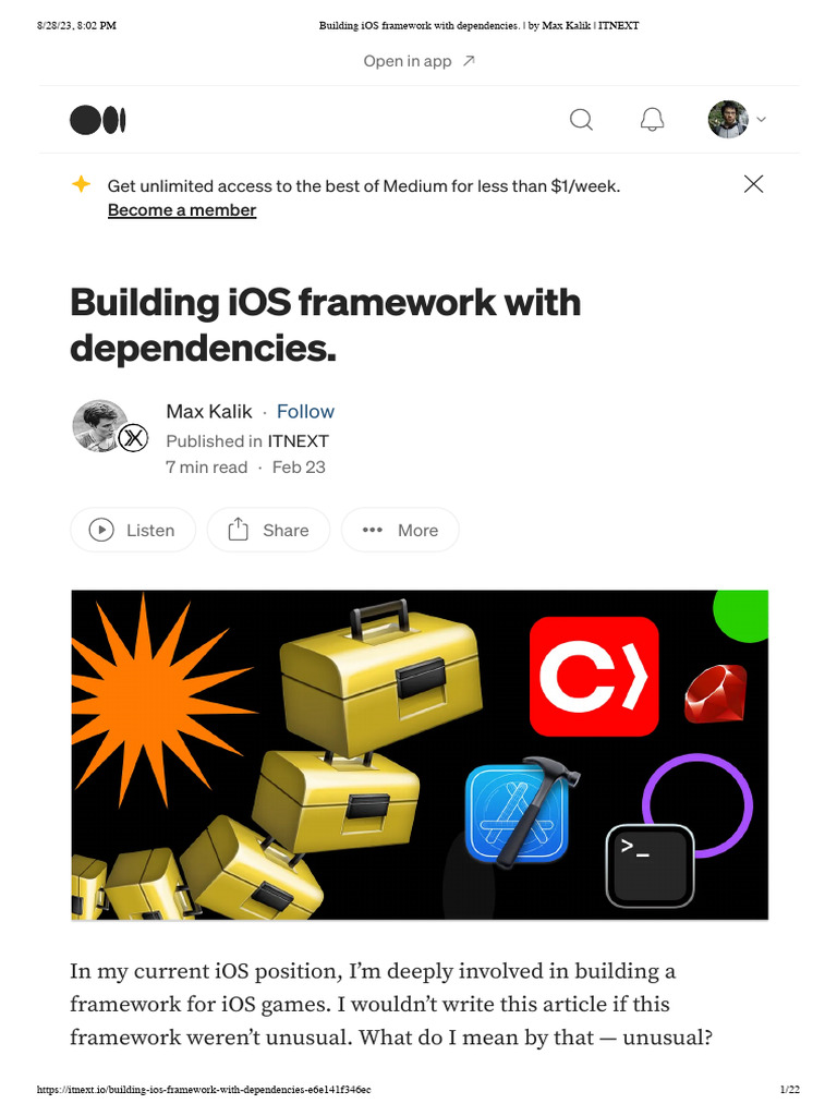 Building iOS Framework With Dependencies. - by Max Kalik - ITNEXT | PDF | Ios | Swift ...