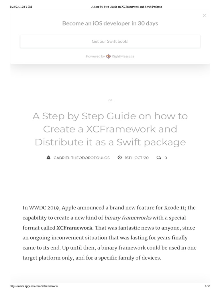 A Step by Step Guide on XCFramework and Swift Package | PDF | Swift (Programming Language) | Xcode