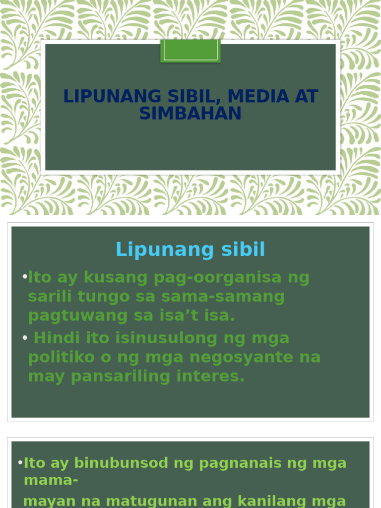 Lipunang Sibil Media at Simbahan | PDF