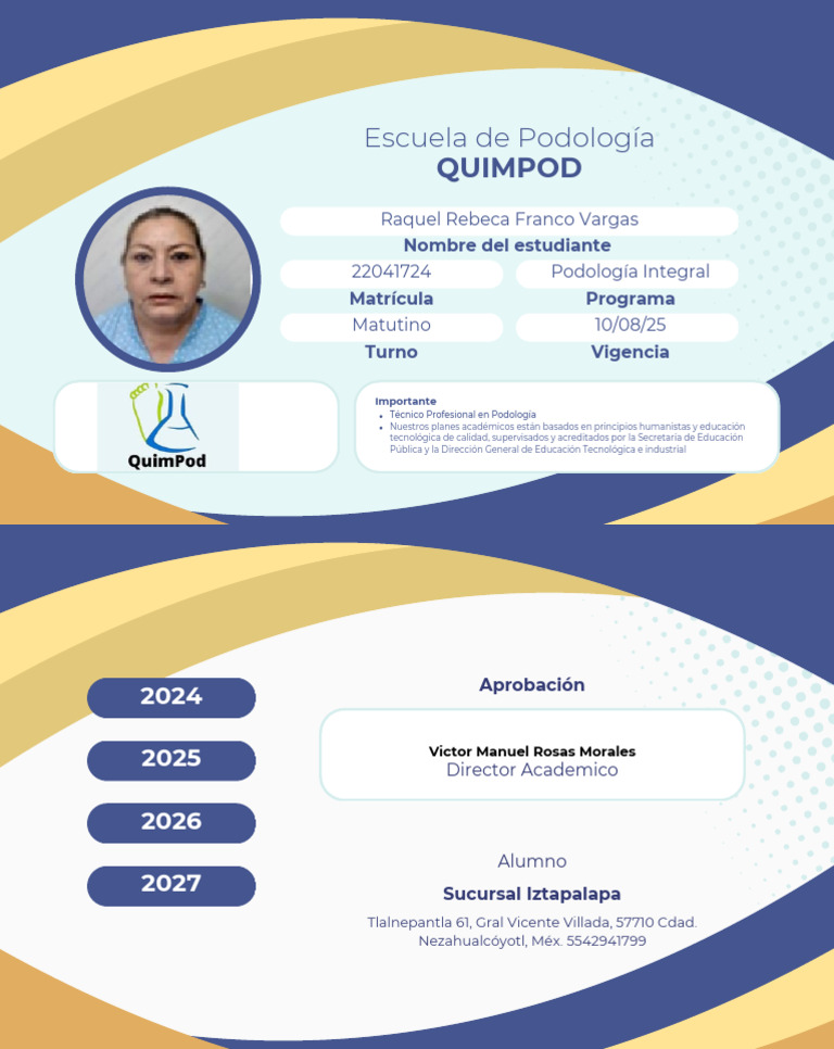 Credencial Universitaria Identificación Gafete Formal Azul | PDF