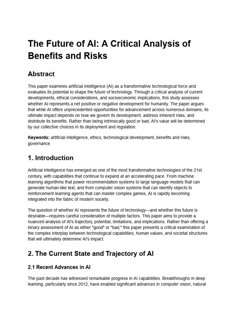 The Future of AI Paper | PDF | Artificial Intelligence | Intelligence ...