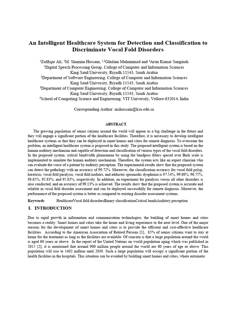 FGCS - Intelligent Sys - Accepted | PDF | Receiver Operating Characteristic | Human Voice