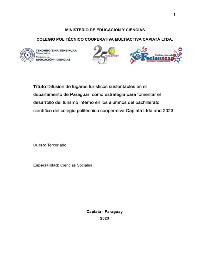 Modelo de Proyecto-2-1 | PDF | Turismo