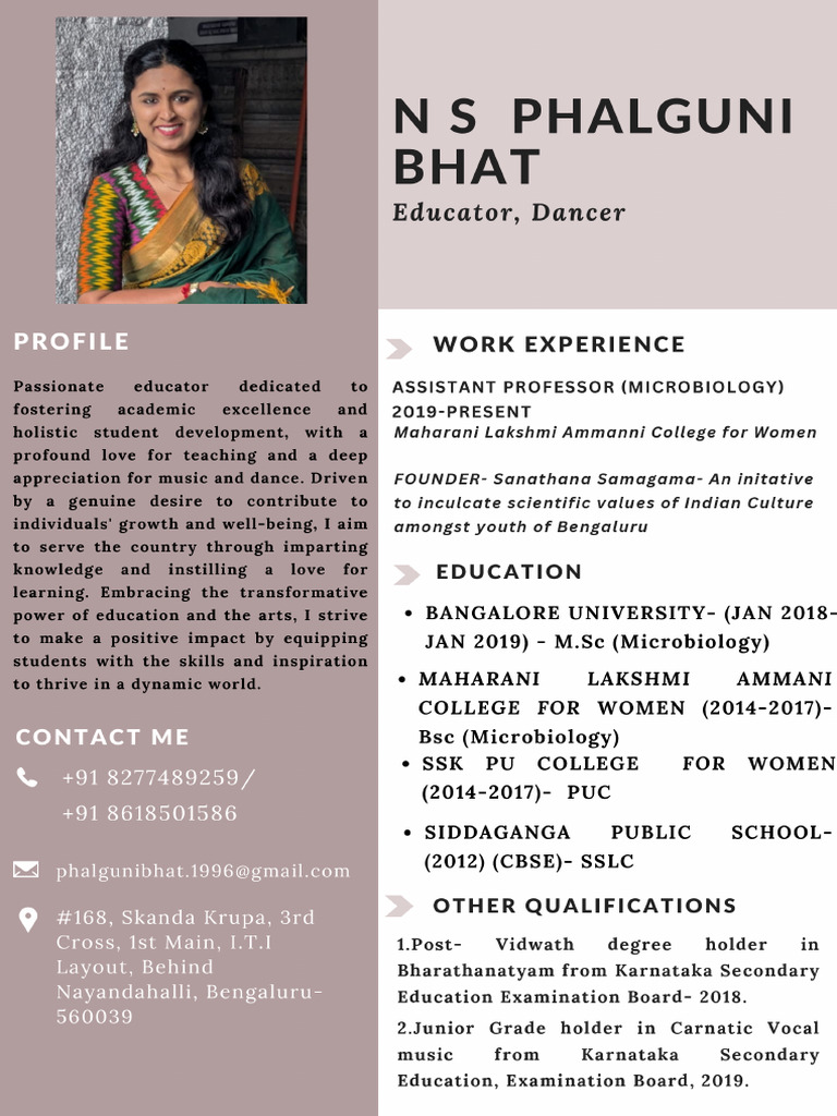 N S Phalguni Bhat CV | PDF