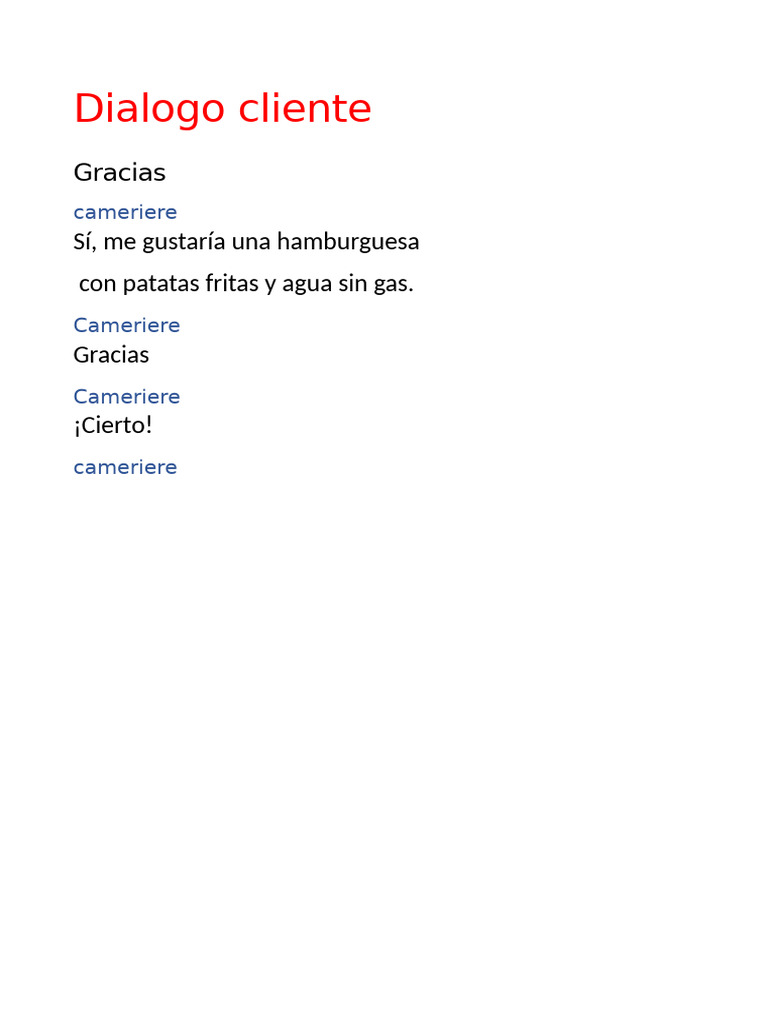 Dialogo Cliente | PDF