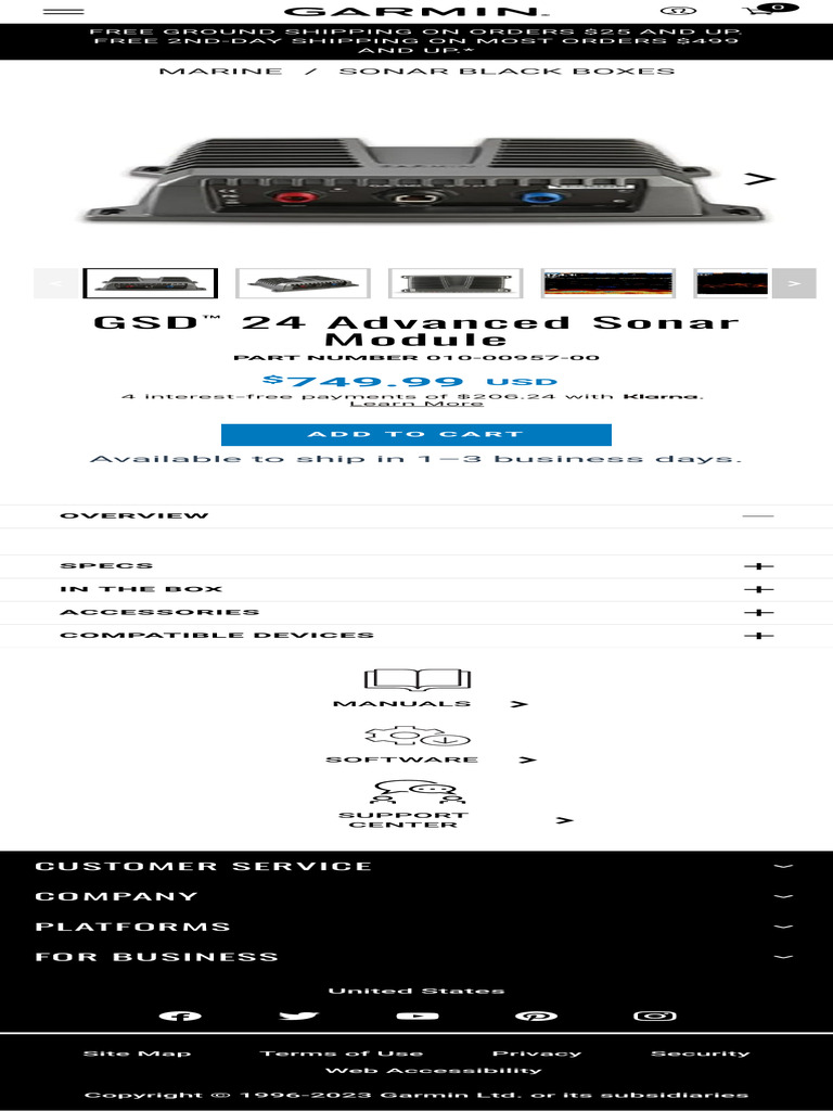 Garmin GSD™ 24 Advanced Sonar Module | PDF