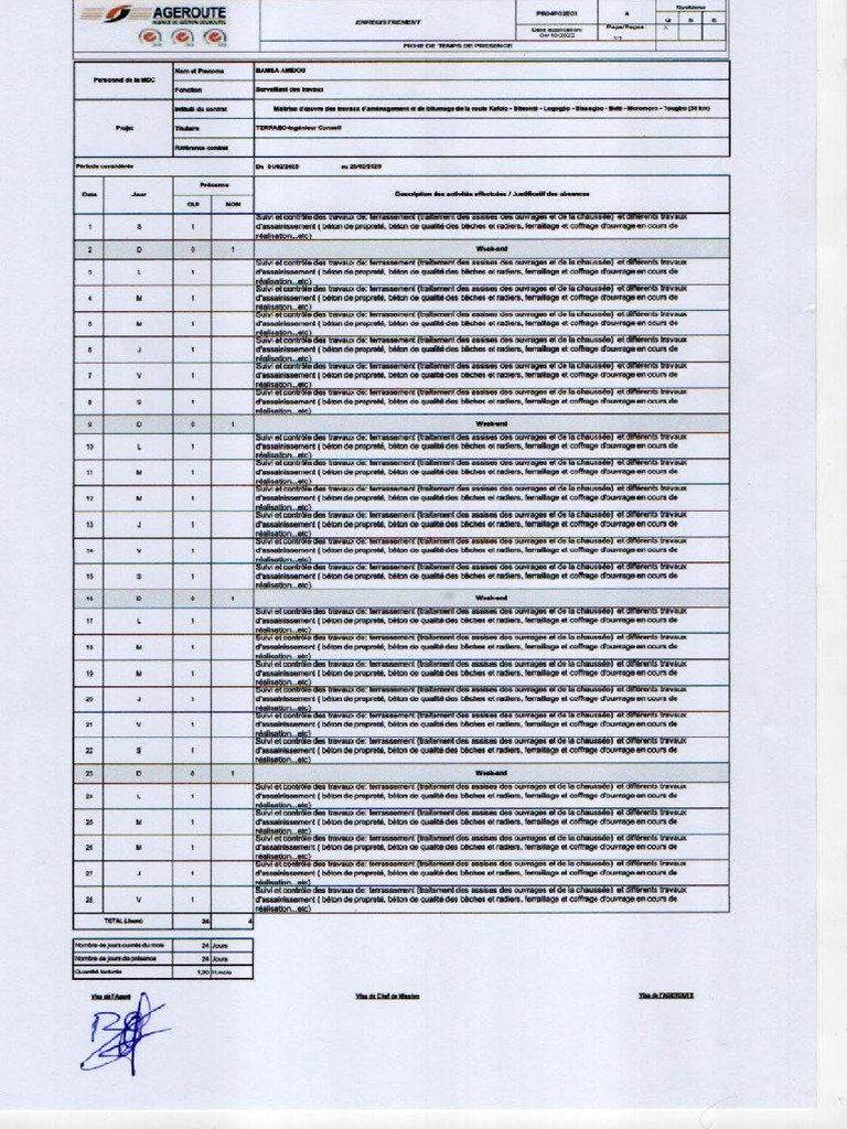 Fiche de Temps | PDF