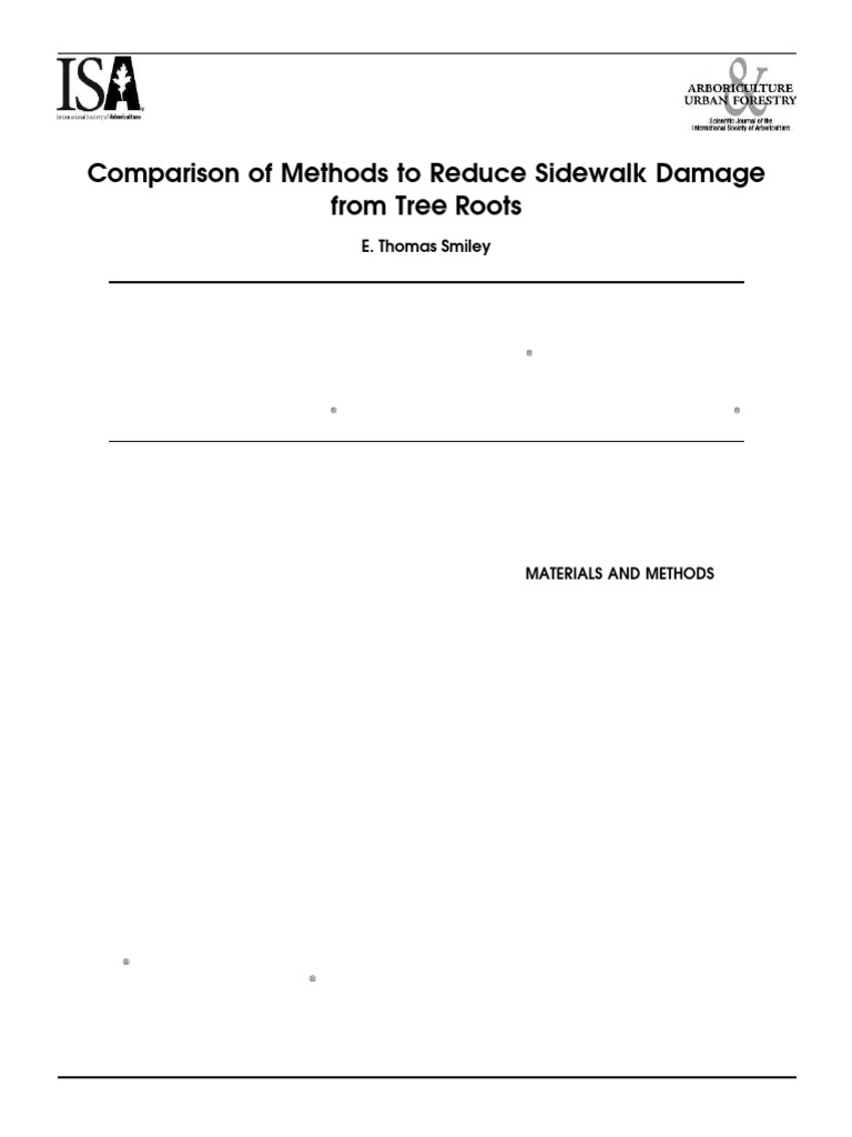 E. Thomas Smiley, Comparison of Methods To Reduce Sidewalk Damage | PDF ...