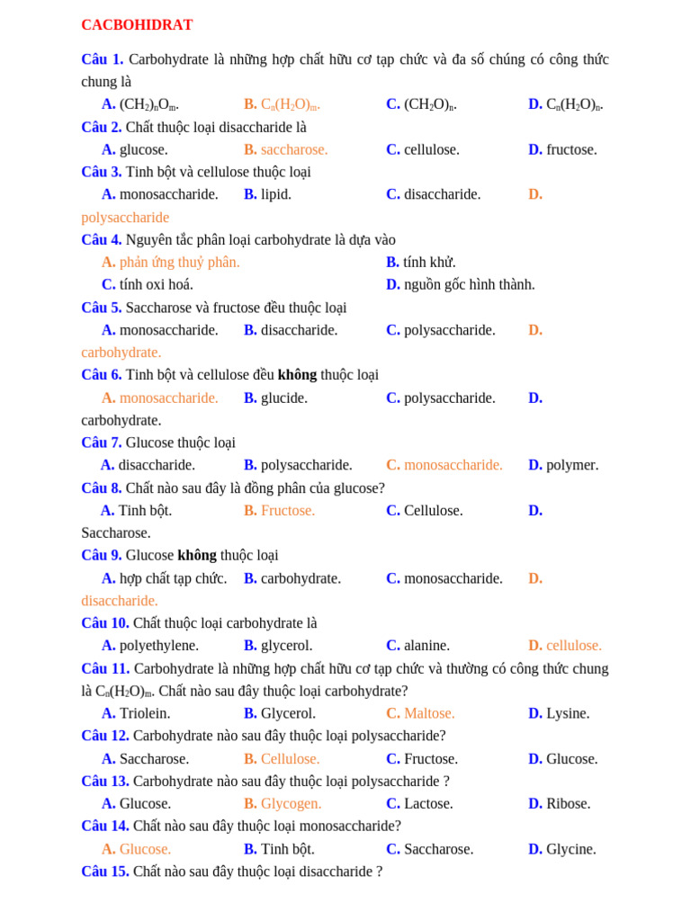CACBOHIDRAT HS | PDF