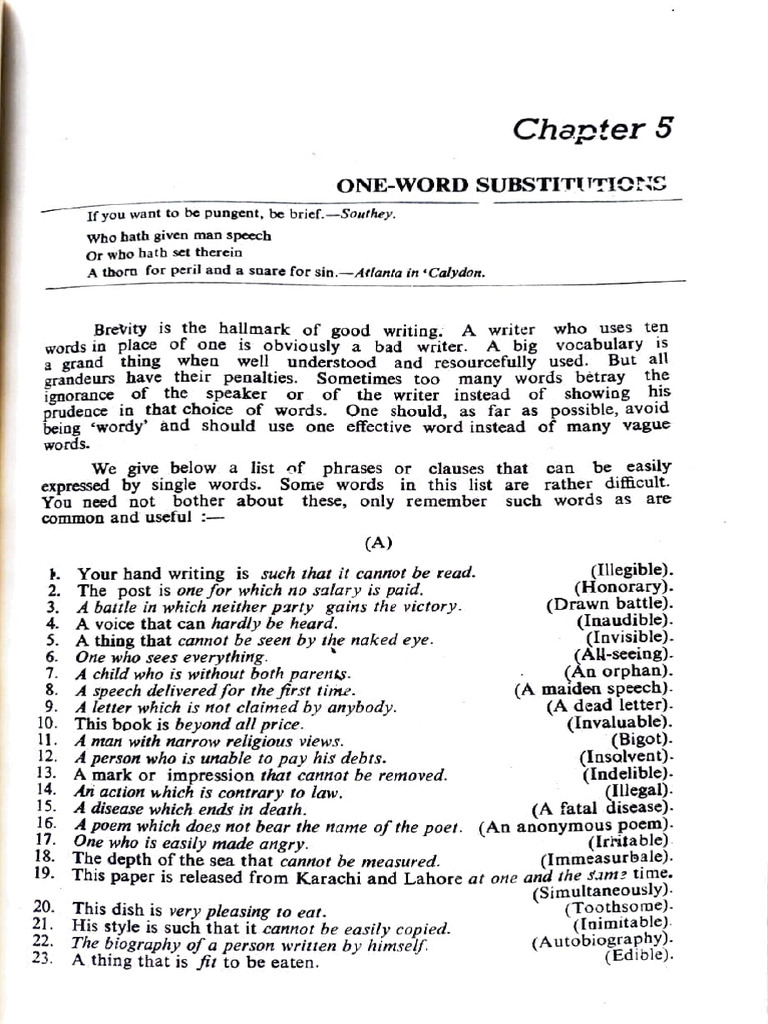 Ripon One word Substitute | PDF