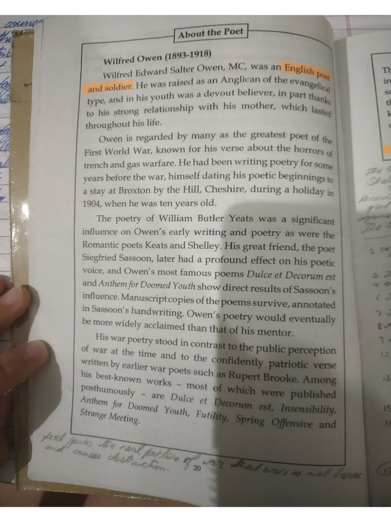 ISC Strange Meeting With Handwritten Notes | PDF
