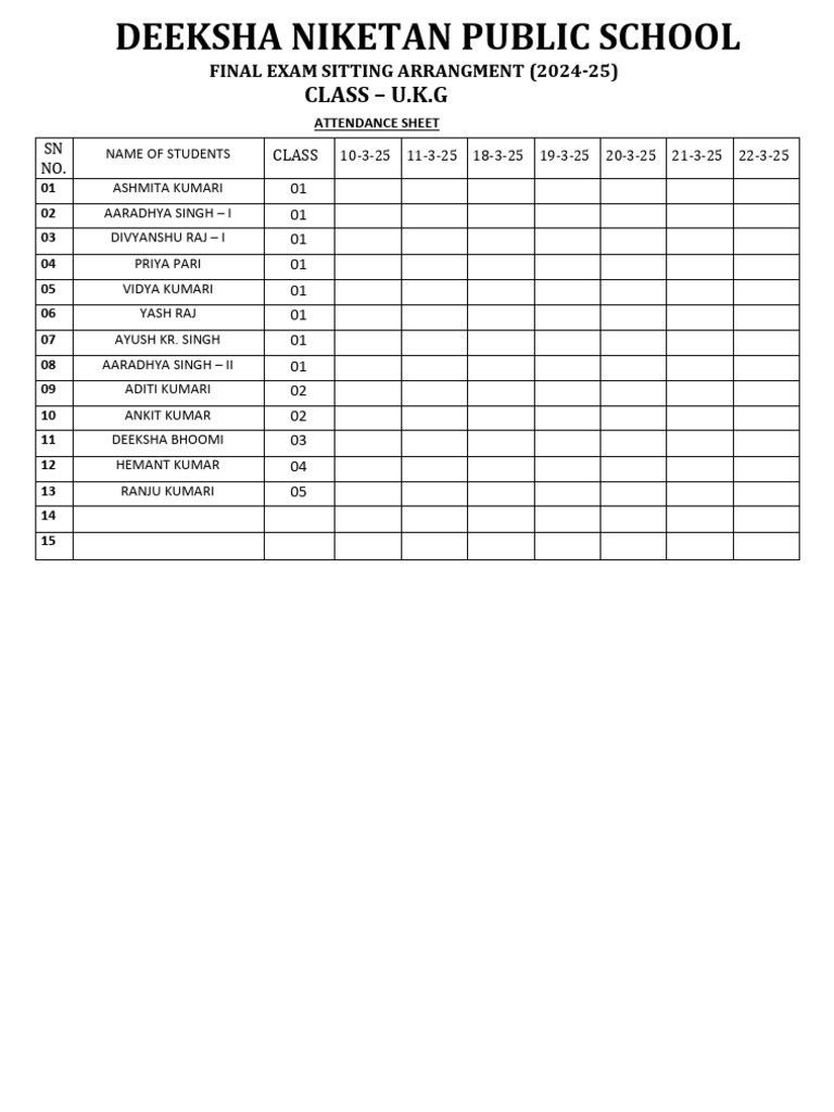 Dnps Exam UKG 2 | PDF