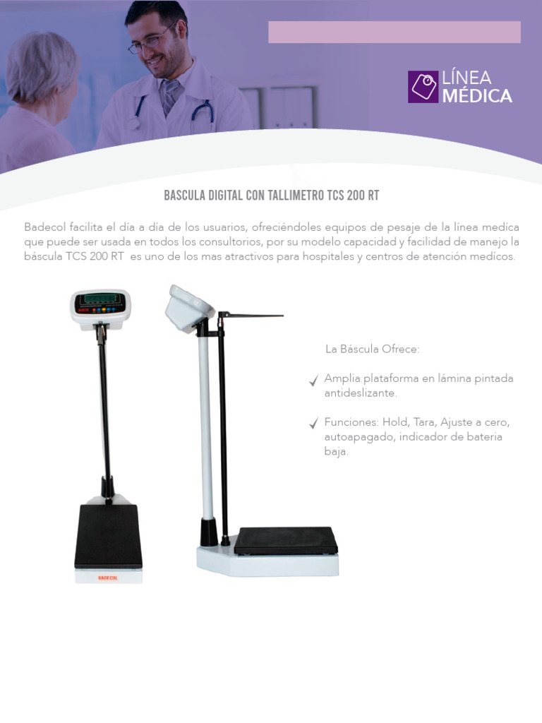 2.TCS 200 RT BASCULA DIGITAL CON TALLIMETRO BADECOL | PDF