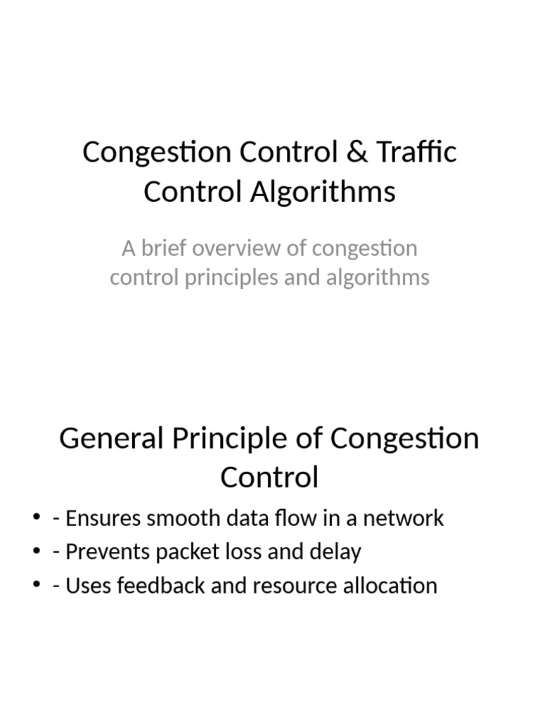 Congestion Control Presentation | PDF
