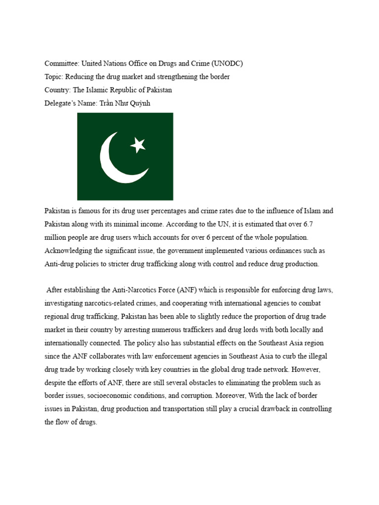 (Wismun 25' Unodc) (Position Paper) Trần Như Quỳnh (Misa) | PDF