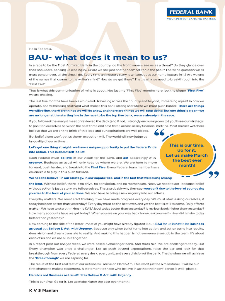 March is BAU | PDF