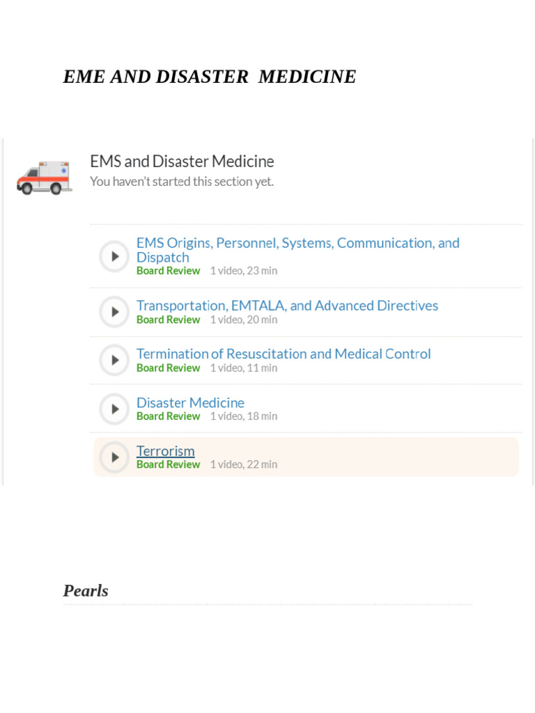 EMS and Disaster Medicine Overview | PDF | Emergency Medical Services ...