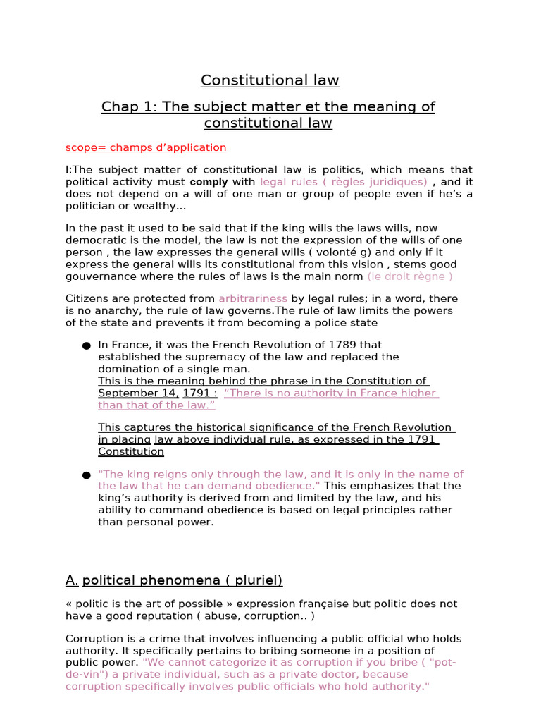 Overview of Constitutional Law Principles | PDF | Constitution ...