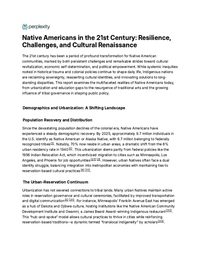 Native American Resilience and Renaissance | PDF | Native Americans In ...