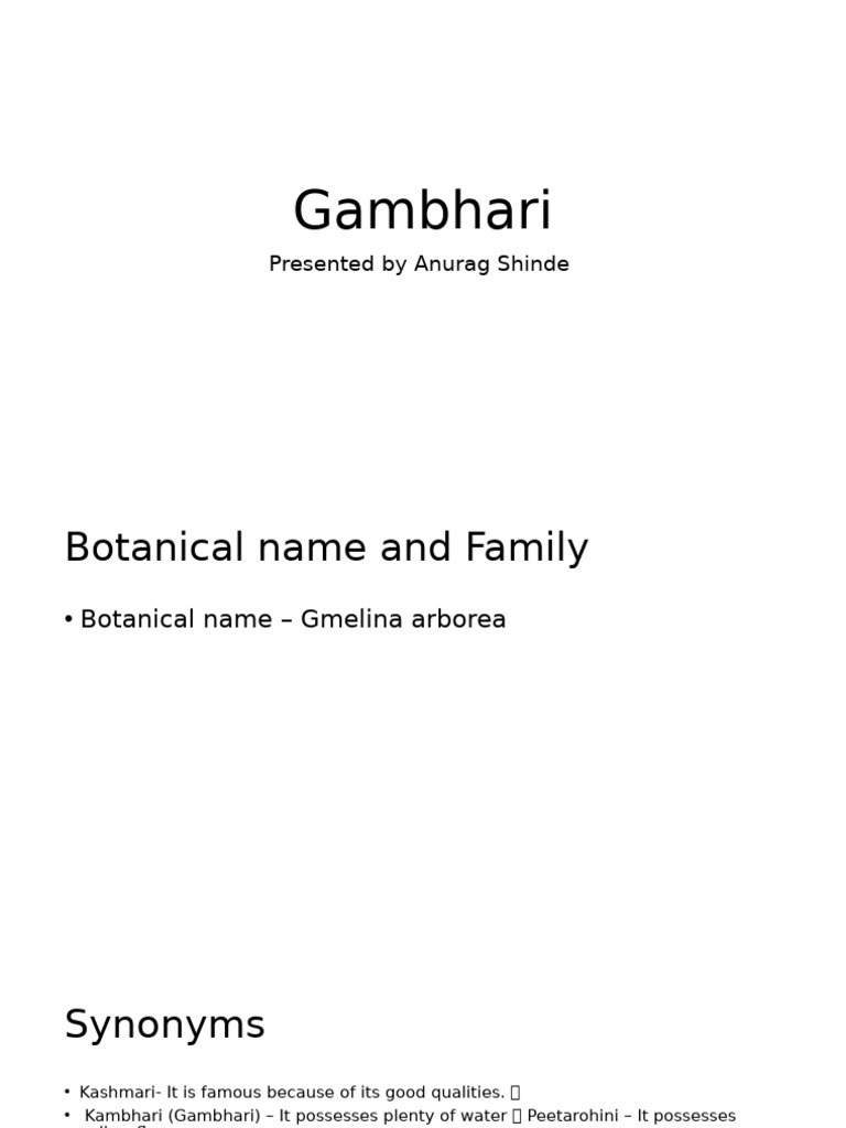 Gambhari | PDF