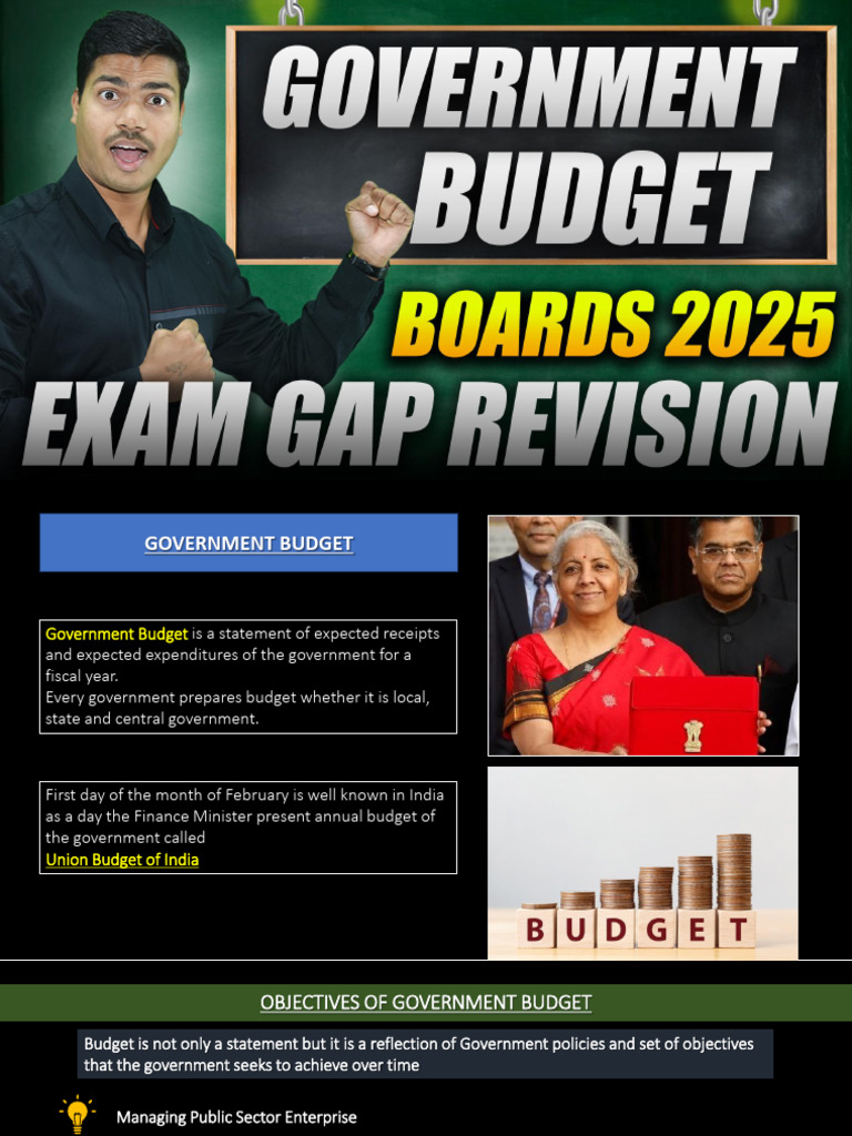 Govt Budget Exam Gap Revision | PDF | Government Budget Balance | Taxes
