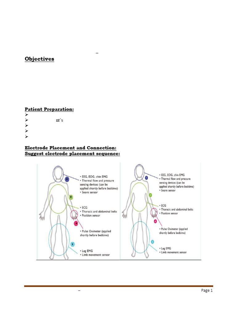PSG Electrode Placement Guide | PDF | Electrocardiography ...