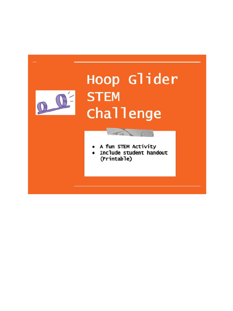 Hoop Glider STEM Challenge Guide | PDF | Flight | Glider (Sailplane)
