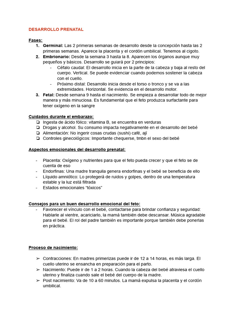 Parcial Desarrollo | PDF | Parto | Feto