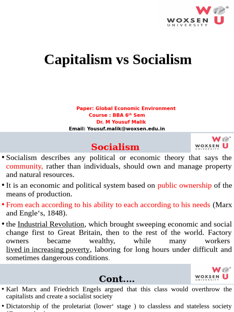 Capitalism Vs Socialism | PDF | Socialism | Capitalism