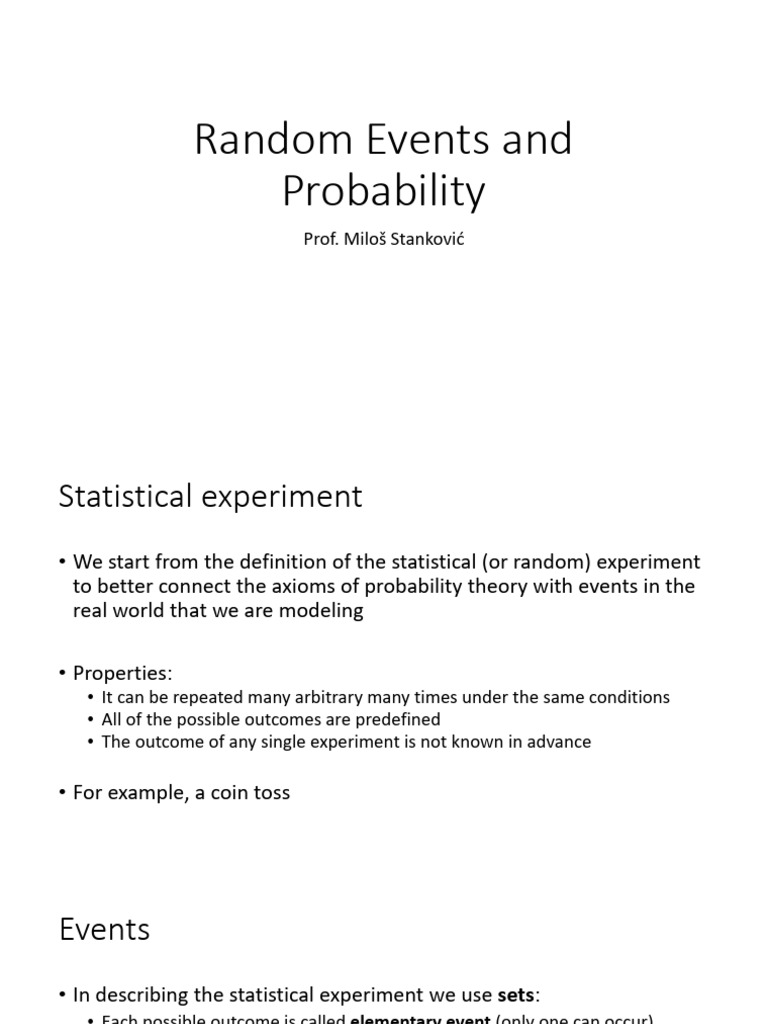 Random Events Probability Combinatorics | PDF | Set (Mathematics) | Probability