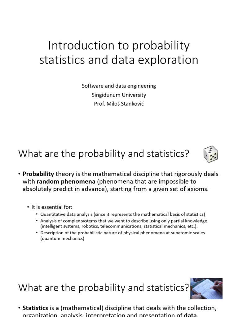 Introduction To Probabilty, Statistics and Data Exploration | PDF | Statistics | Probability