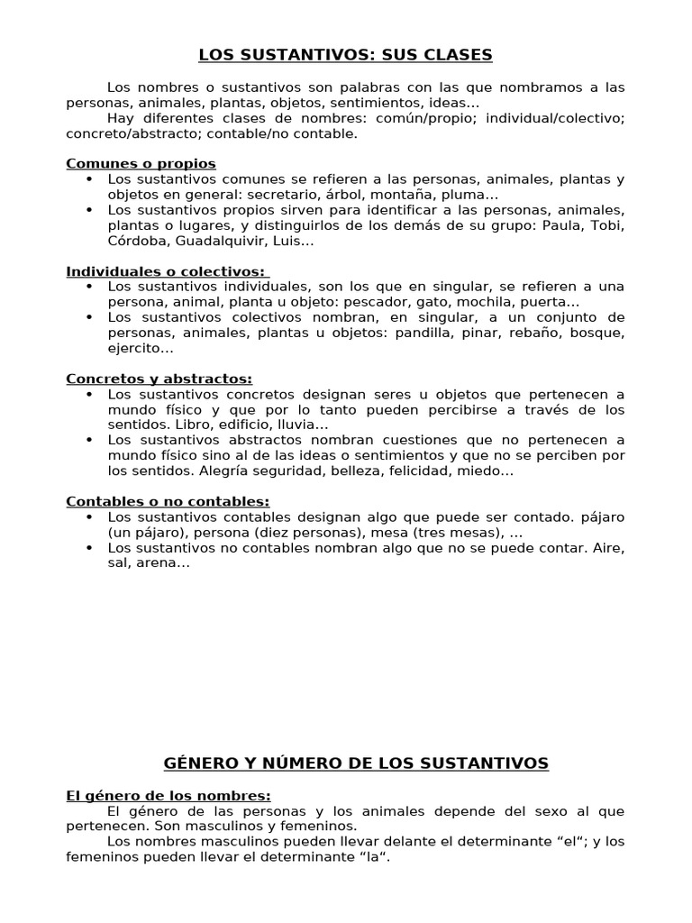 SUSTANTIVOS Y ADJETIVOS (Apuntes) | PDF | Sustantivo | Adjetivo