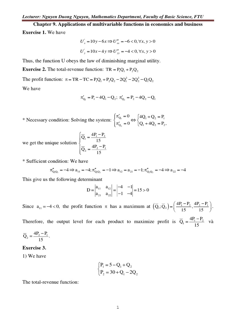 Answer To Exercises - Chapter 9 - TCC | PDF | Production Function | Economics