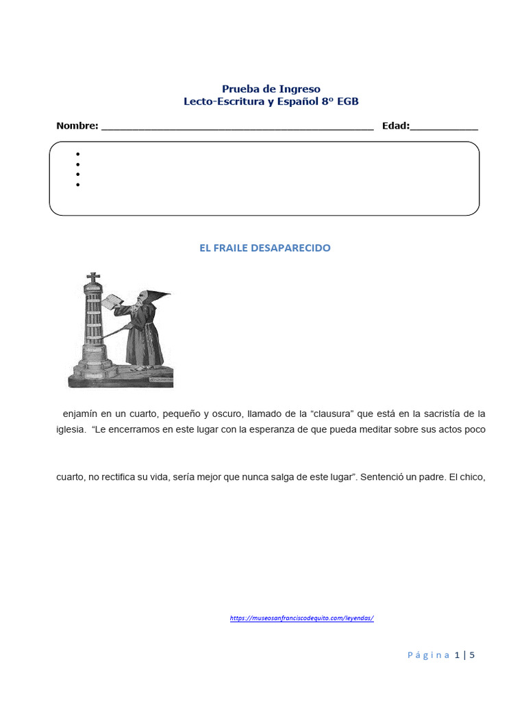 Prueba de Lenguaje 8° EGB | PDF | Mecánica del lenguaje | Lingüística