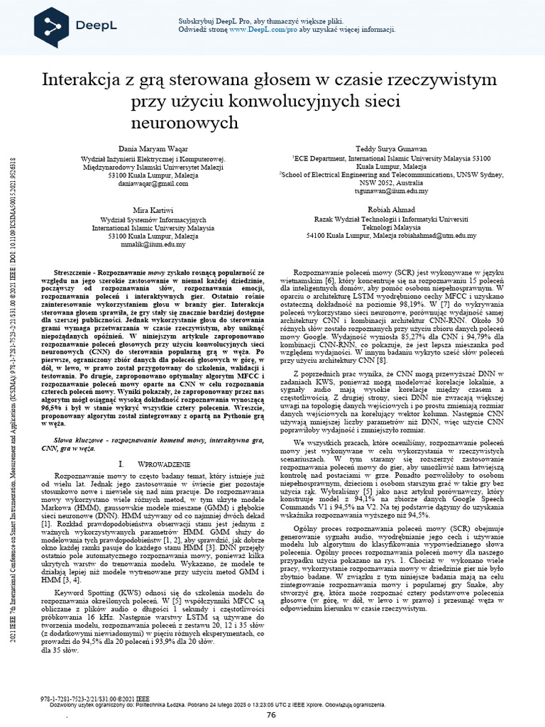 Real-Time Voice-Controlled Game Interaction Using Convolutional Neural ...