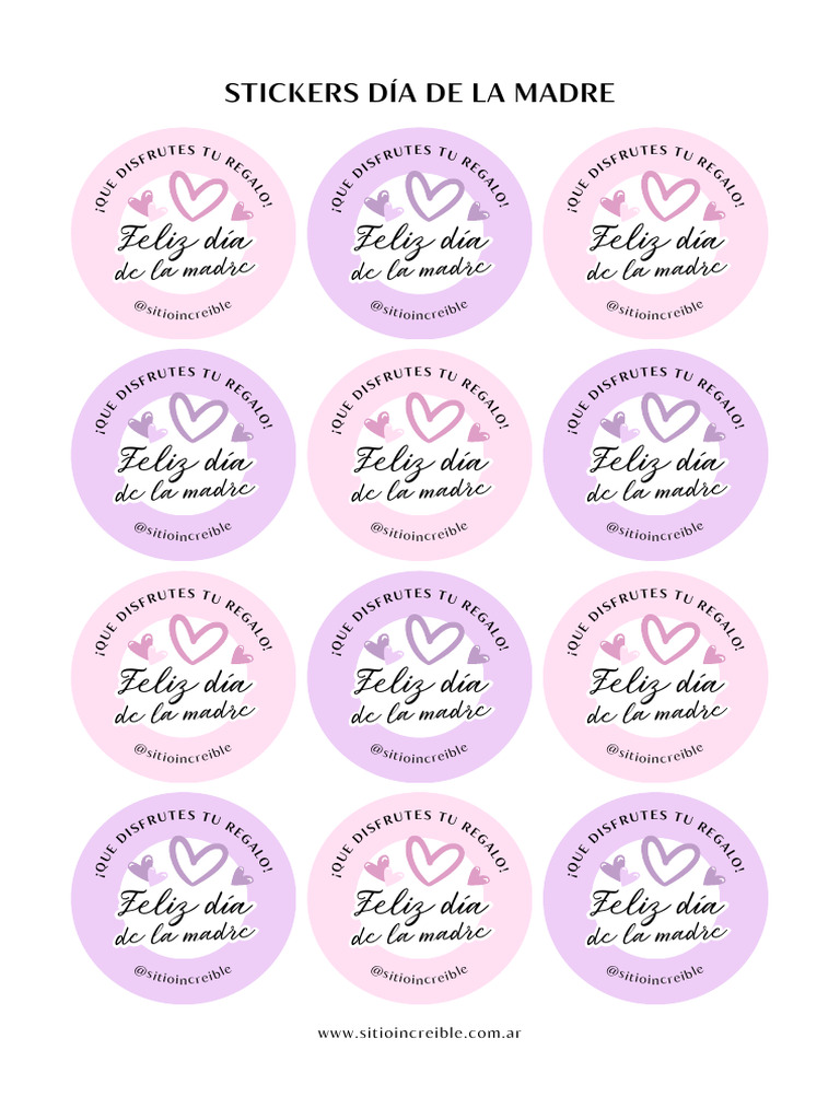 Stickers para el Día de la Madre | PDF