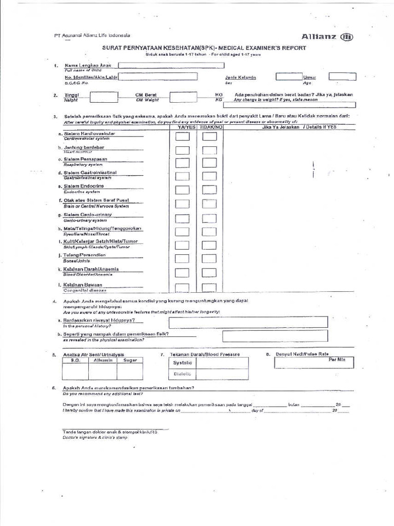 FORM SPK Untuk Anak | PDF