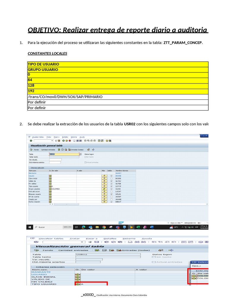 Definición Funcional Usuarios SAP Activos e Inactivos | PDF ...