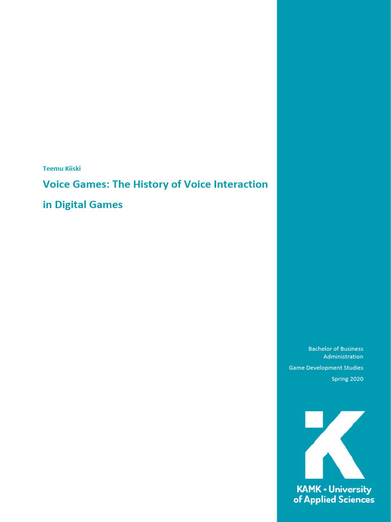History of Voice Interaction in Games | PDF | Speech Synthesis | Video ...