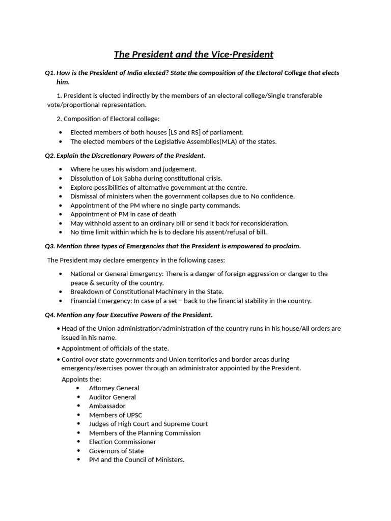 Vice President's Powers and Functions | PDF | Separation Of Powers ...