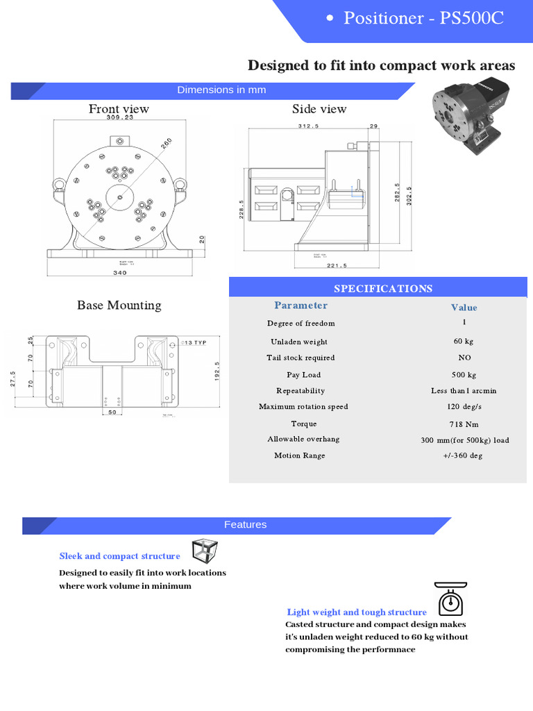 Yind 500kg Compact Positioner New | PDF